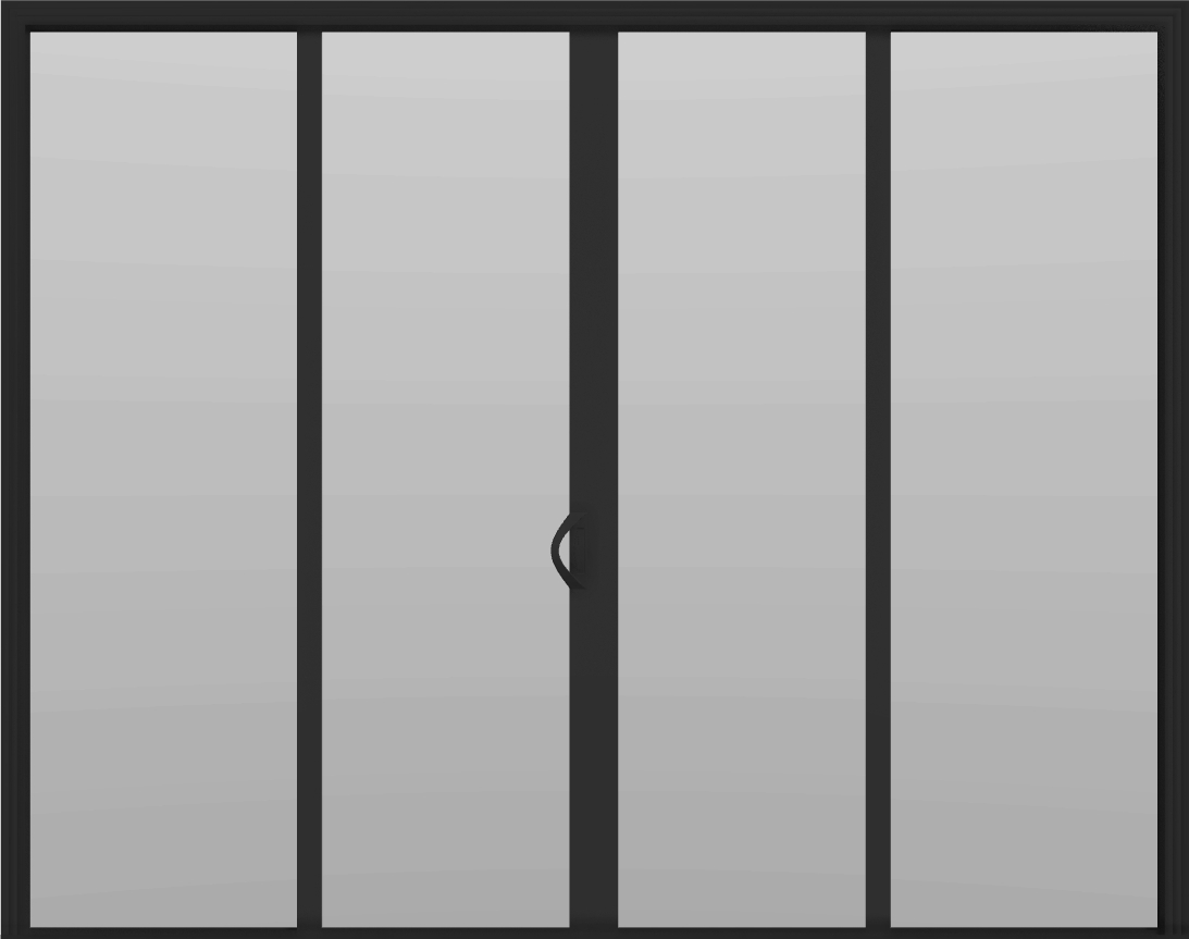 4 Panel - 10' Sliding Patio Doors 96" - (Black outside/white inside ...